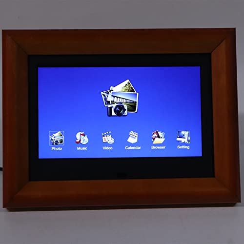Digital Photo Frame, Stereo Speaker Digital Photo Album 7 Inch Remote Control for Party (US Plug)