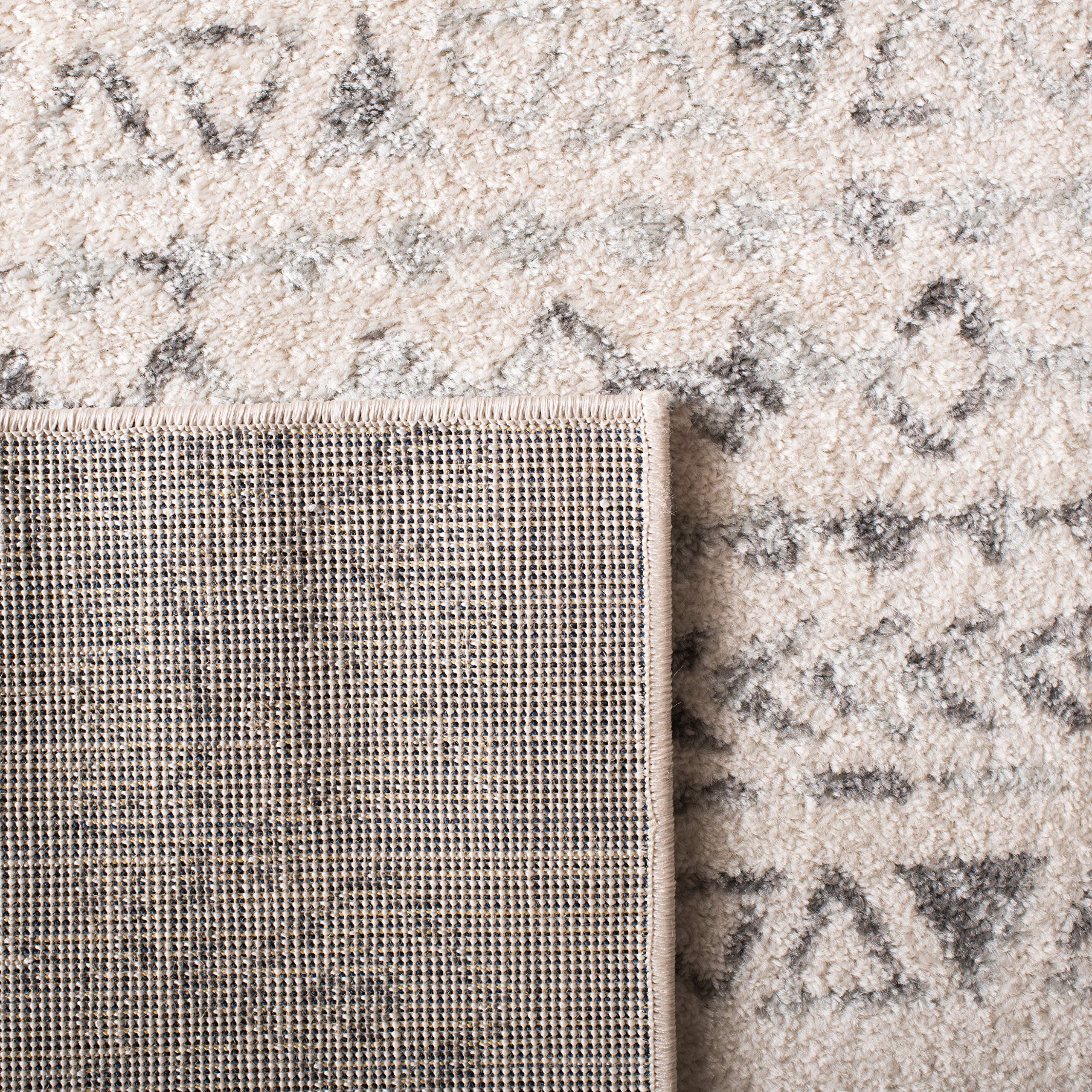 SAFAVIEH Tulum Collection Area Rug - 8' x 10', Ivory & Grey, Moroccan Boho Distressed Design, Non-Shedding & Easy Care, Ideal for High Traffic Areas in Living Room, Bedroom (TUL268A)