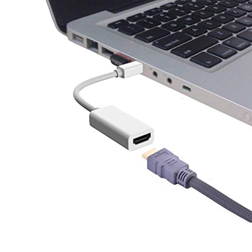 Deorna Mini DisplayPort to HDMI Adapter, Thunderbolt to HDMI Converter for MacBook Air/Pro, Microsoft Surface Pro/Dock, Monitor, Projector and More (1-Pack, White)