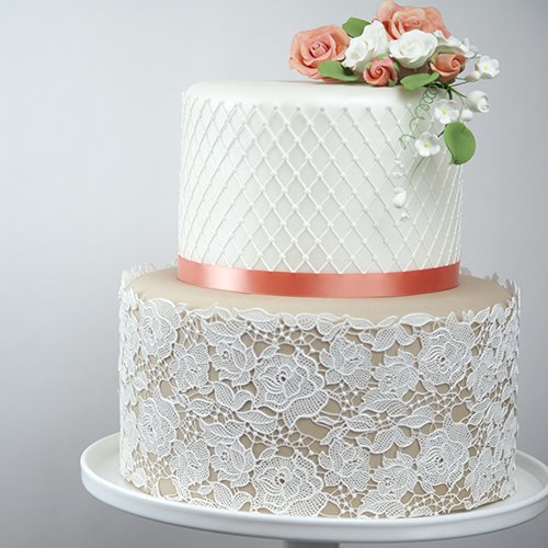 Global Sugar Art Rose Damask Silicone Lace Mat by Chef Alan Tetreault