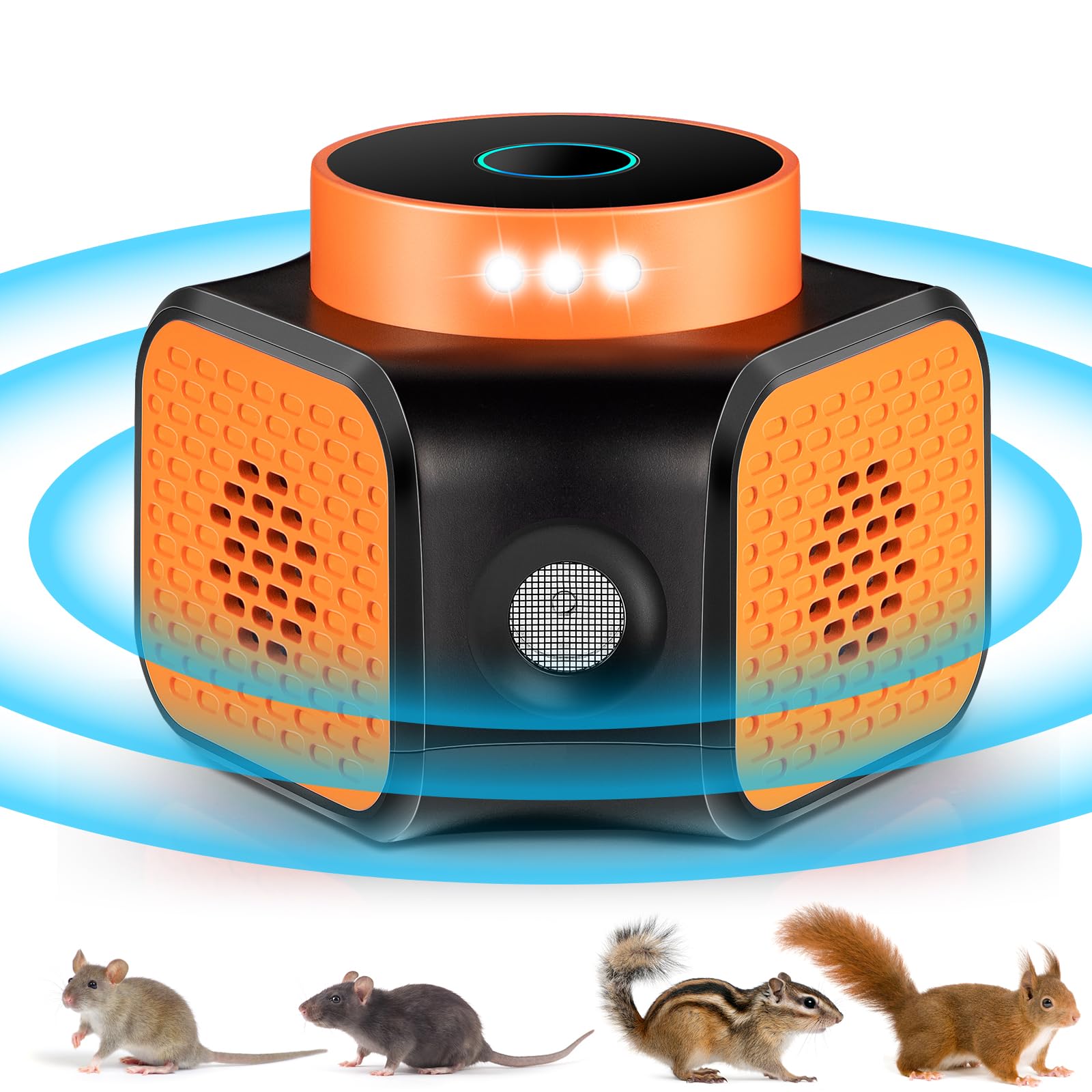 Jahy2Tech Mouse Repellent Ultrasonic Plug in Ultrasonic Pest Repeller 4-in-1 Mice Repellent Indoor Ultrasonic Mouse Repellent with Strobes Light Squirrel Repellent Indoor Attic Houses Garages Barns