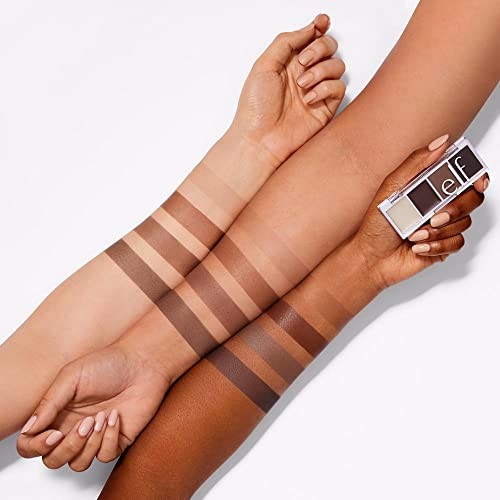e.l.f. Bite-Size Brow, Mini Brow Quad with Ultra-Pigmented Waxes & Powders, Eyebrow Grooming & Makeup Kit, Black, 0.14 Oz