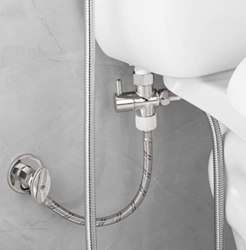 Hsmhose Bidet T Adapter with Shut off Valve,Metal T Valve for Bidet 7/8β X 7/8β X 1/2βor 3/8β,Tee Connector Bidet Attachment for Toilet