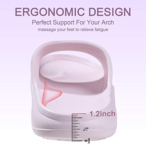 Soft Sandals Slides for Women Men Lightweight Beach Pool Shower Shoes Bathroom Slippers, Pink