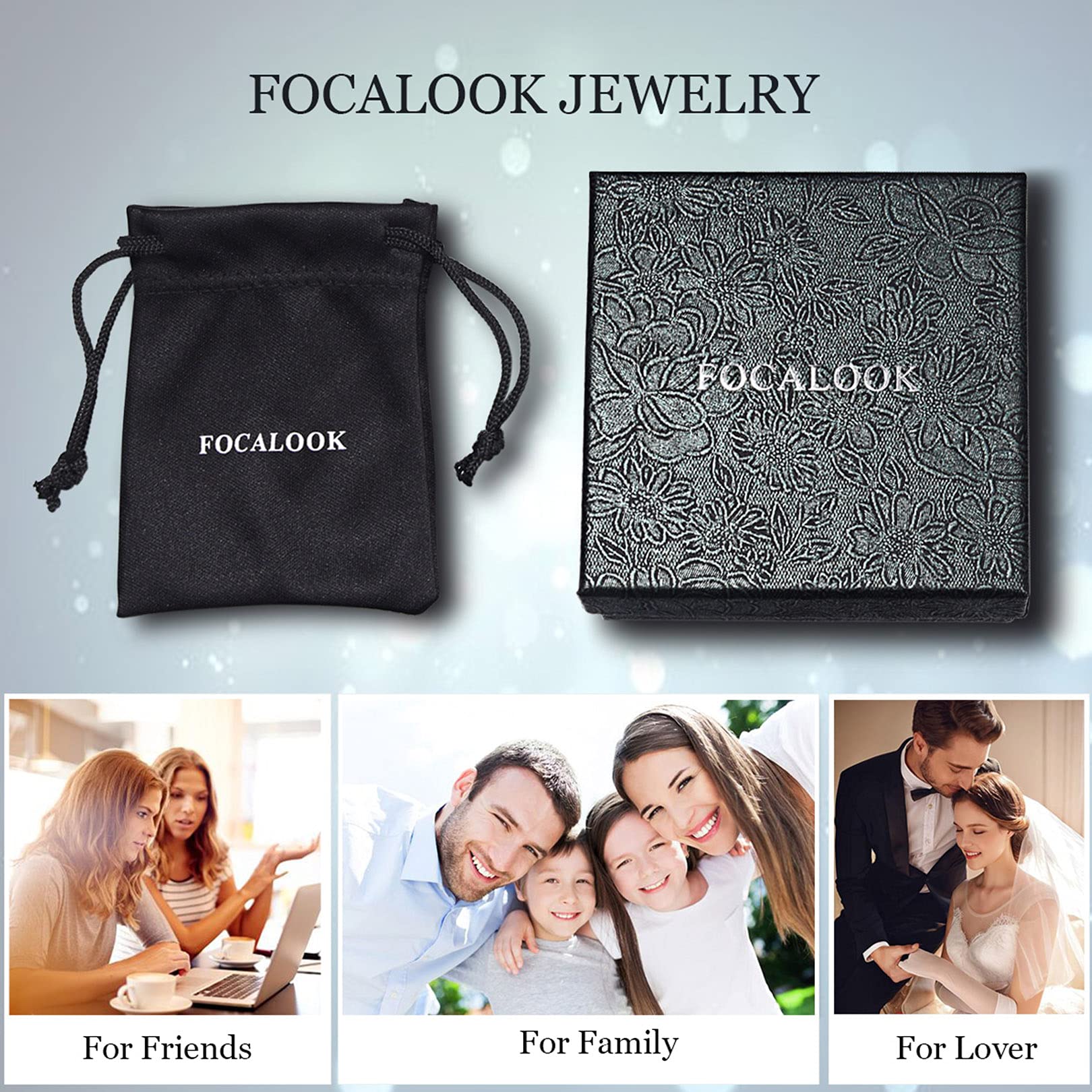 FOCALOOK Black Ring Set 1 mm Thin Mid Finger Rings 7 Pcs Black Knuckle Plain Band Rings for Women Thumb Stacking Rings Size 4-10