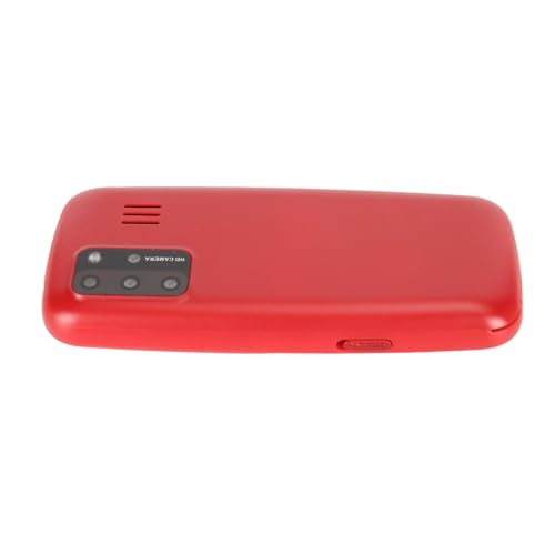 Elderly Mobile Phone, Large Button Mobile Phone LED Flashlight 1.77 Inch ABS LCD Dual Card Dual Standby (Red)