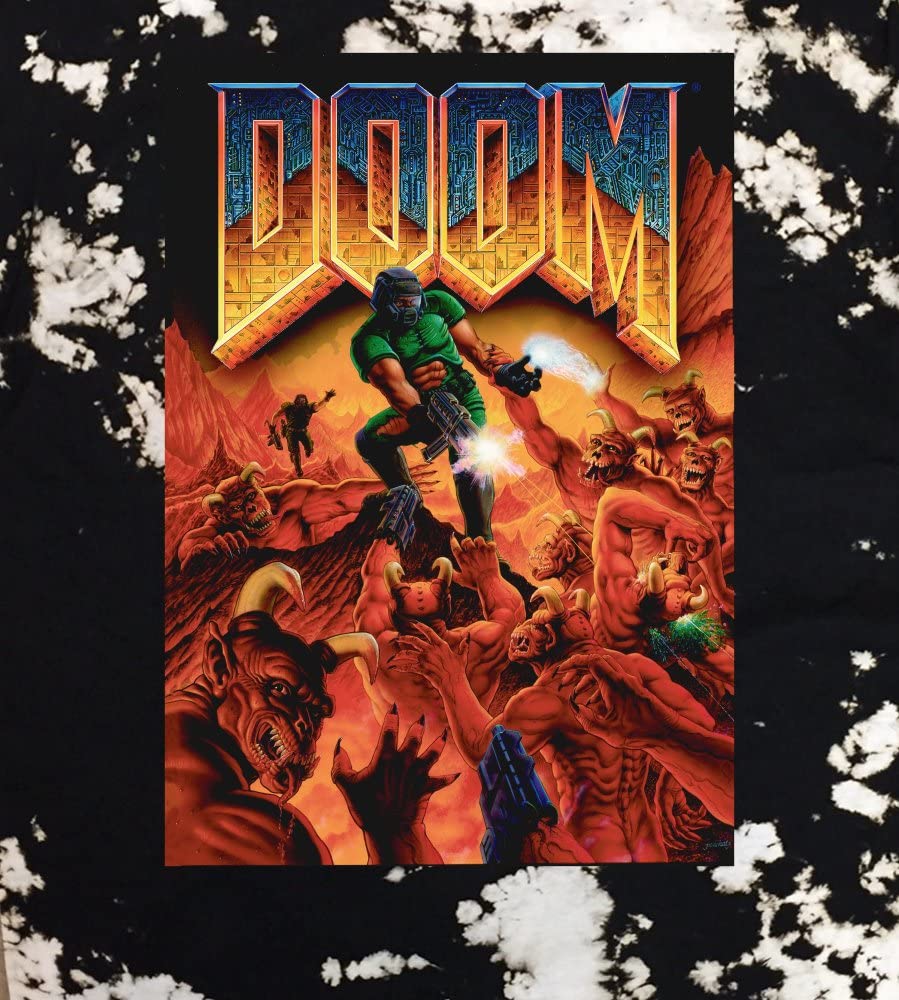 Doom Cover Art Men's Black T-Shirt-Medium