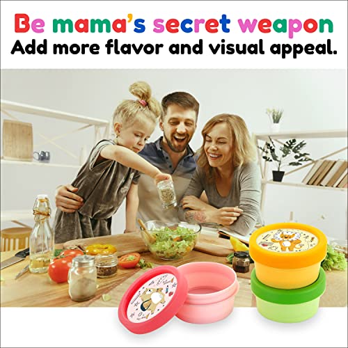 HOUSYLOVE Plastic Small Containers With Lids For Lunch Box, Colorful Dressing Sauce Containers For Lunch Box, Tiny Small Sauce Containers For Lunch Box, Mini Containers With Lids, 6 Pack