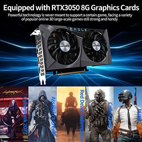 Kinupute Mini PC, Desktop Computer Core i9-9900KF 3.6-5.0GHz, Windows 11 Pro, 32G DDR4| 1T NVME M.2 SSD, GeForce RTX3050 8G, 2X HDMI2.1 & 2X DP 8K Outputs, BT5.1/WiFi6 for Gaming/Office/HTPC/Design