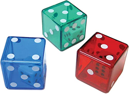 Teacher Created Resources® Dice Within Dice, Pack of 9,Red, Green, Blue, White, 1"