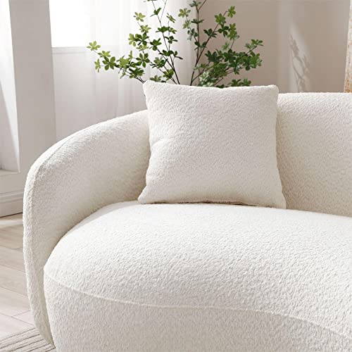 KEVINSPACE 94" Curved Sofa Modern Curved Couch Living Room Mid Century Luxury Style, 4-Seat Boucle Fabric Couch for Bedroom, Office, Apartment,Beige