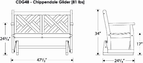 POLYWOOD Chippendale Glider, Green