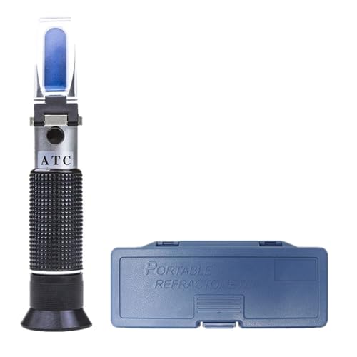 KYKYK Refractometer, Handheld 4 in 1 Antifreeze Freezing Point Tester,Ethylene Glycol Car Battery Refractometer with ATCx for Fruit, Homebrewing, Juice, Vegetables