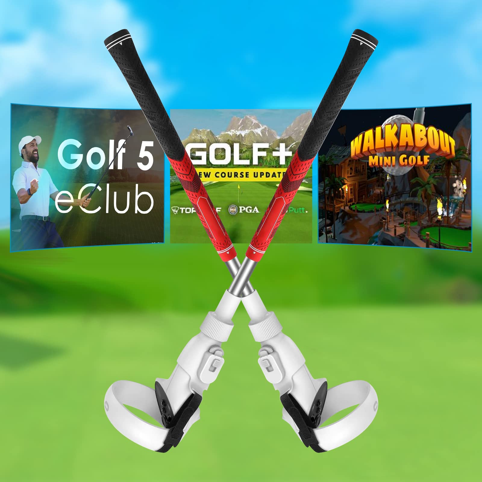 Giguelove VR Golf Club for Oculus Quest 2 Accessories, Golf Club Attachment Compatible with Oculus Quest 2 for Golf+, Walkabout Mini Golf, Golf5eclub