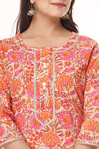 Vihaan IMPEX Indian Multicolor Kurti Set for Women with White Pant