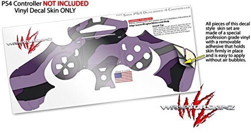 WraptorSkinz Skin Compatible with Sony PS4 Dualshock Controller PlayStation 4 Original Slim and Pro Camouflage Purple (Controller NOT Included)