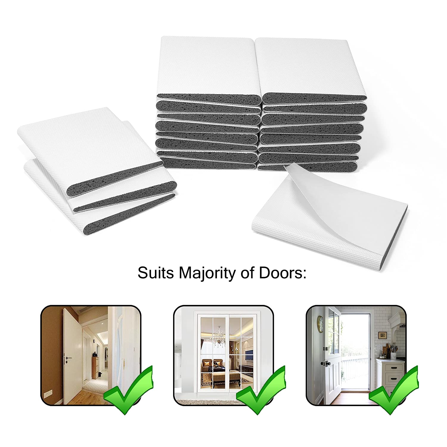 Door Corner Seal Exterior Door Frame Seal Wedge Draft Stopper with Adhesive 16 Pack, 16 Brown