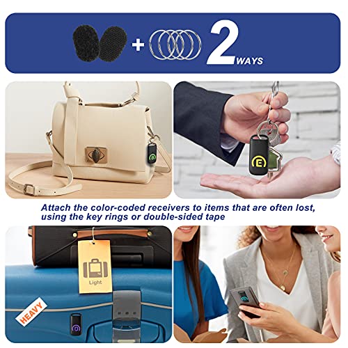 Key Finder with Thinner Receivers & Advanced Fabric Remote, Simjar 80dB+ RF Item Locator with 131ft Working Range, 1 RF Transmitter & 6 Receiversā¦