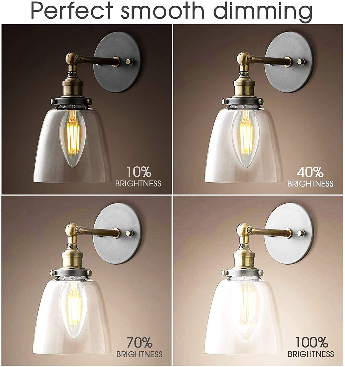 Deco Light Candelabra Led Light Bulbs – 40W Equivalent E12 LED Bulb 6-Pack Designed in USA – HD 450 Lumens Warm White (2700K) Dimmable Candle LED Bulbs – UL Listed Chandelier Bulbs