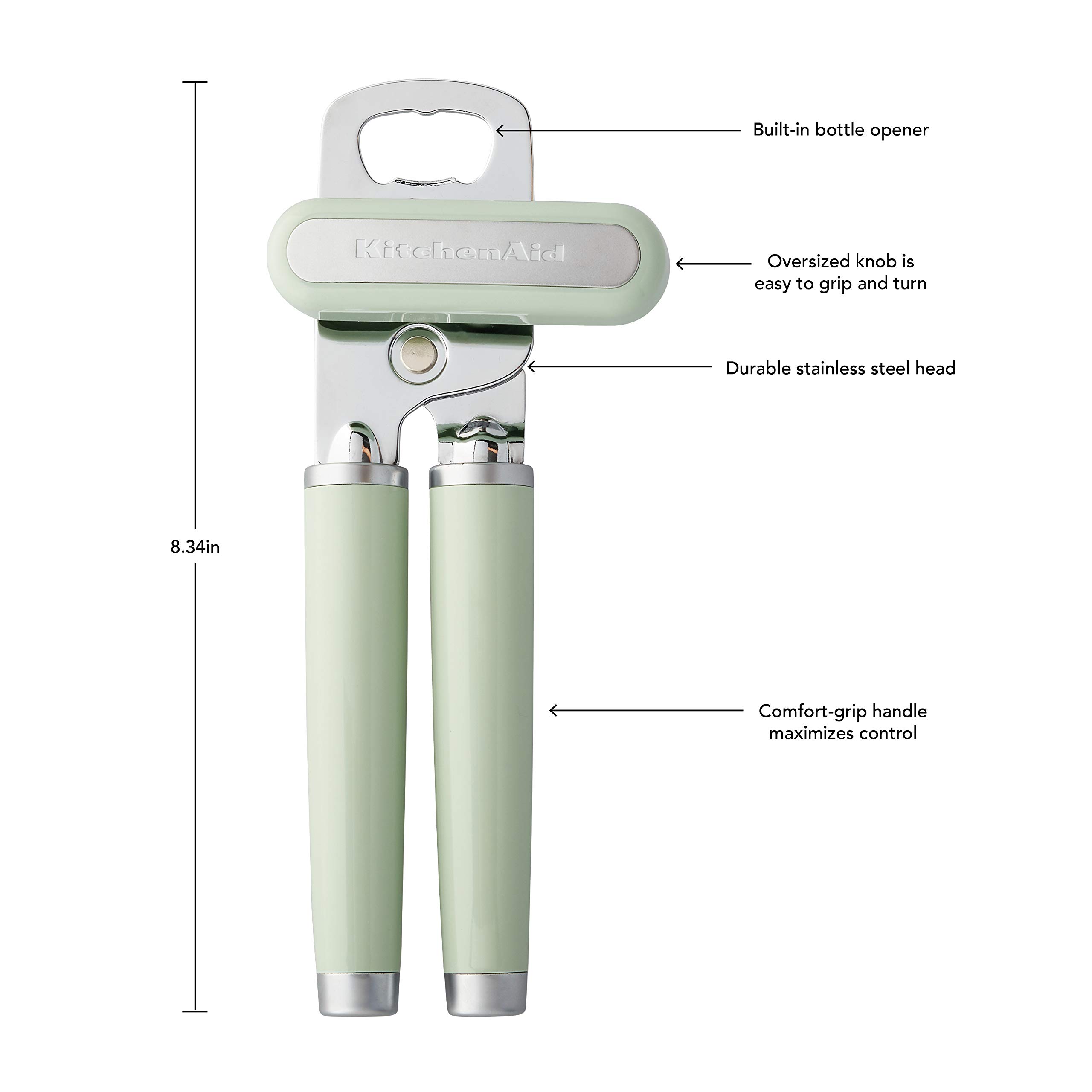 KitchenAid Classic Multifunction Can Opener/Bottle Opener, 8.34-Inch, Pistachio & Gourmet Euro Peeler, One Size, Pistachio