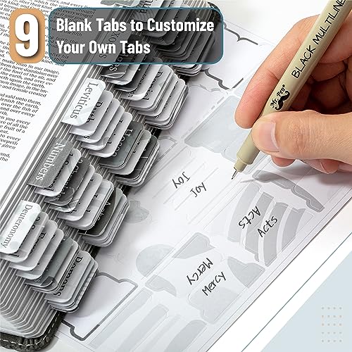 Mr. Pen- Bible Tabs, 75 Tabs, Gray Theme, Laminated Bible Tabs for Women and Men, Bible Tabs for Study Bible, Bible Index Tabs, Bible Book Tabs, Bible Labels Tabs, Mr Pen Bible Tabs