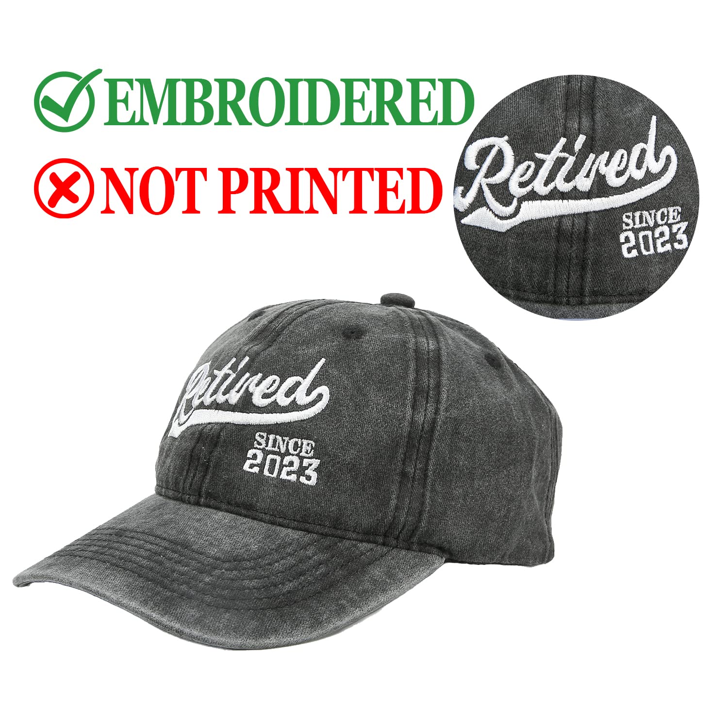 Embroidered Retired 2023 Hat Cool Retirement Gift for Women Men Grandpa Funny This Legend Has Retired Baseball Cap Bl Black