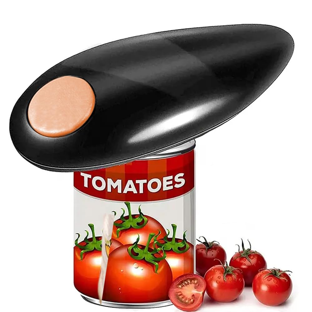 Electric Can Opener,Hands Free Automatic Can Opener Fits Almost All Cans Kitchen Food Safe No Sharp Edges Kitchen Gadgets for Seniors with Arthritis (Black)