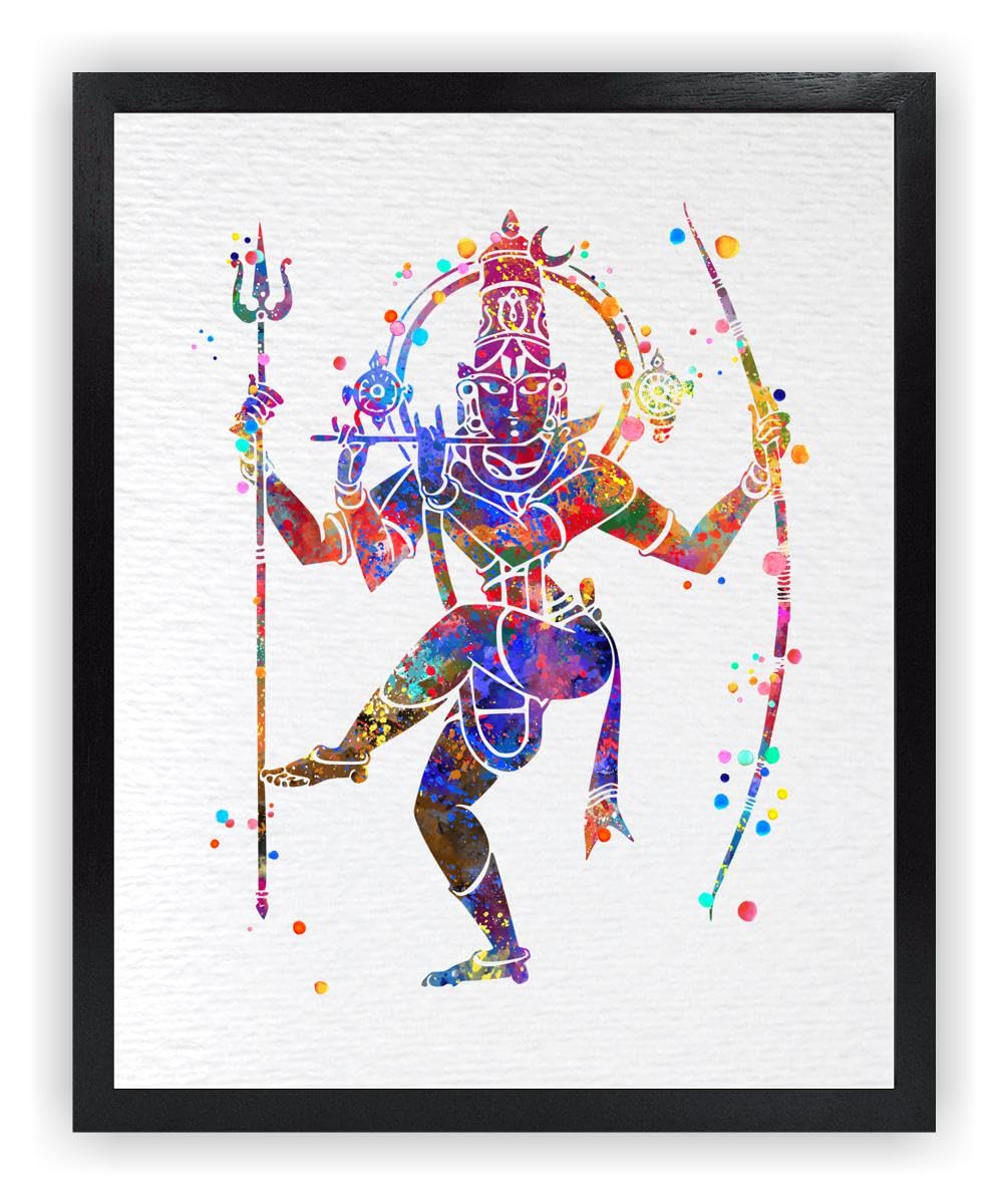 Dignovel Studios 11X14 Unframed Lord Shiva Hindu Buddha Art Inspirational Meditation Prayer Watercolor Art Print Poster Inspirational Wall Art Housewarming Office Home Decor DN549