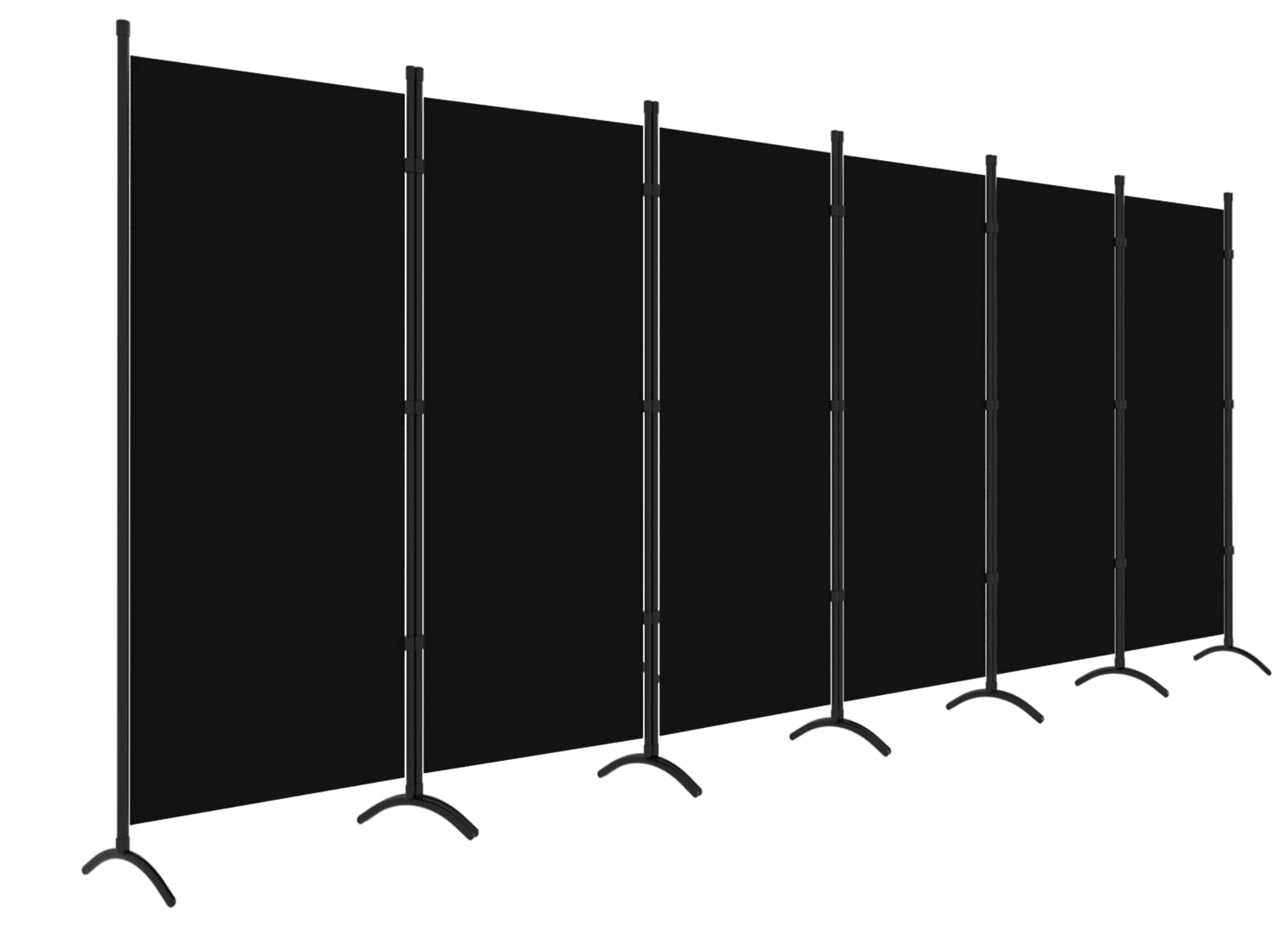 Room Divider, 6 Panel Folding Privacy Screens, 6FT Partition Room Office Wall Divider for Separation 200" W Fabric, Freestanding Room Divider Wall (Black)