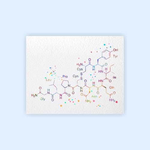Dignovel Studios 8X10 Unframed Oxytocin Molecule Love Molecule Symbol Chemistry Watercolor Art Print Poster Housewarming Wall Giclee Office Home Decor DN537