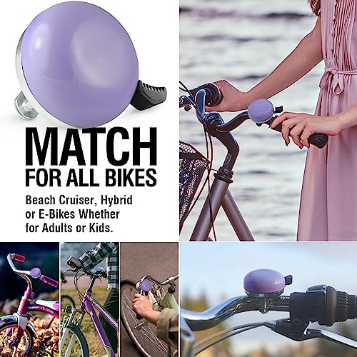 MARQUE Beach Cruiser Bike Bell β Classic Bicycle Bell Design for Adults and Kids with Traditional Ring Sound (Purple)