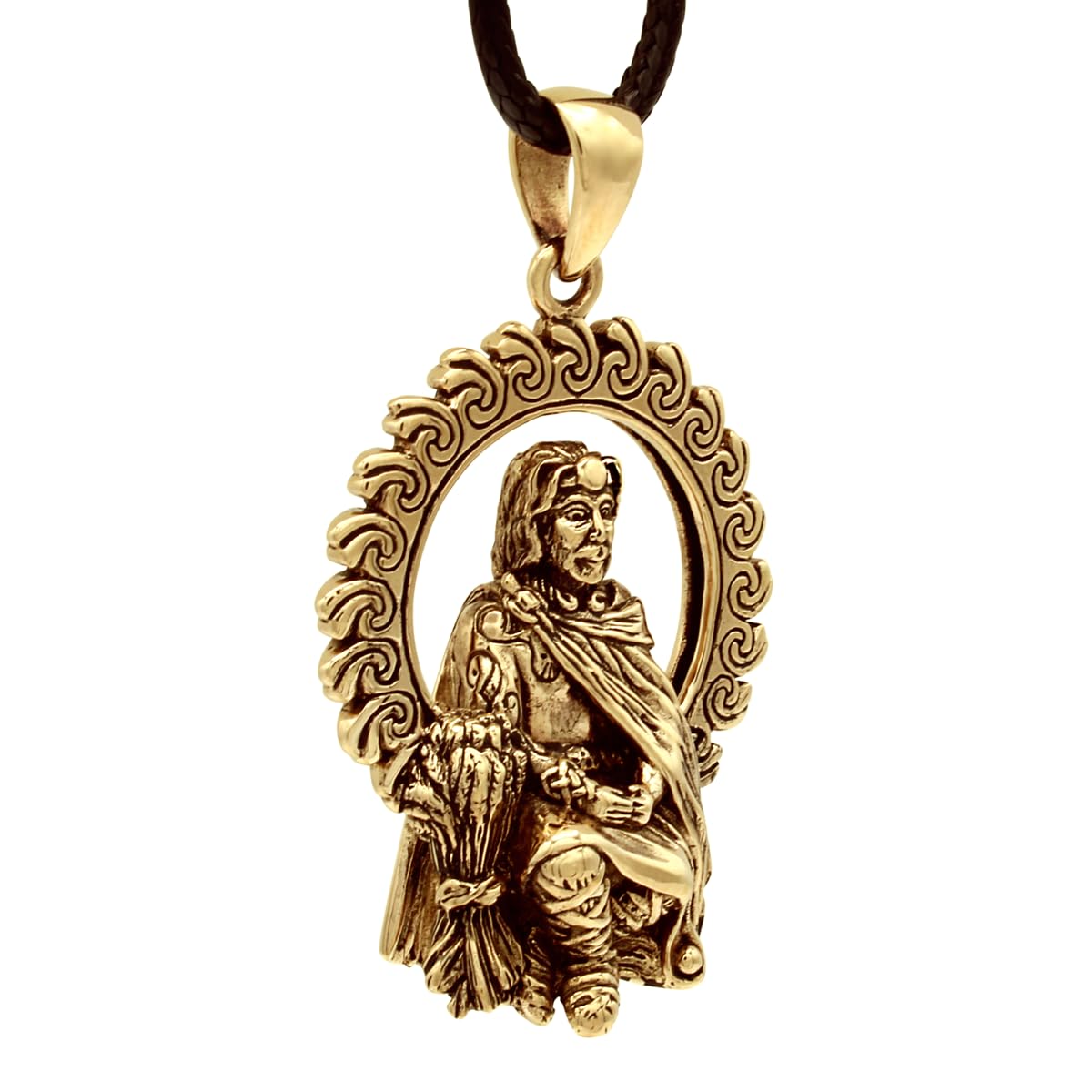 Dryad Design Celtic God Lugh Pendant - Solid Bronze Celtic Pagan Jewelry (Men or Women)
