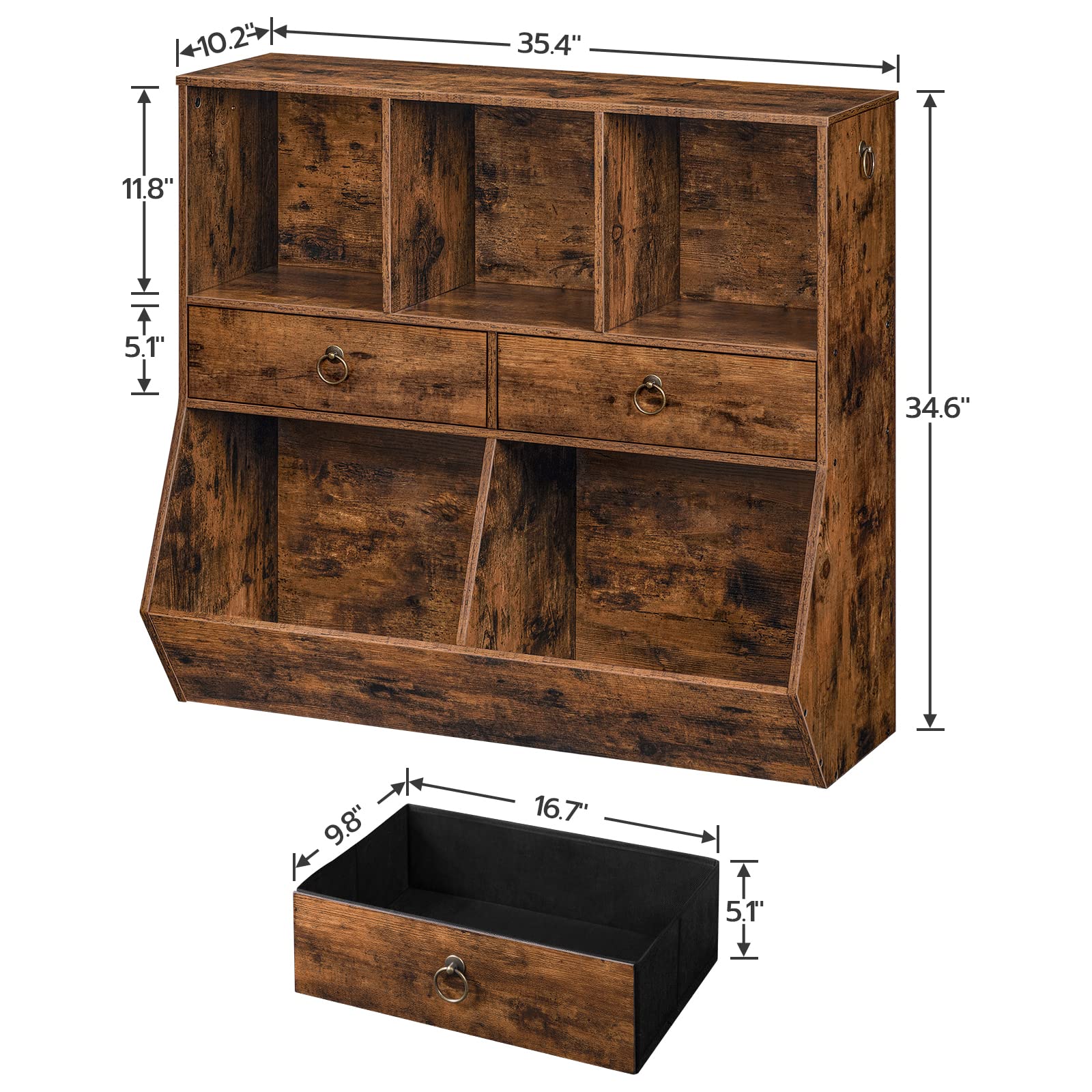 HOOBRO Storage Chest and Kids Bookshelf, Wooden Storage Box Toy Organizers and Storage BF75CW01G1-FG33CW01