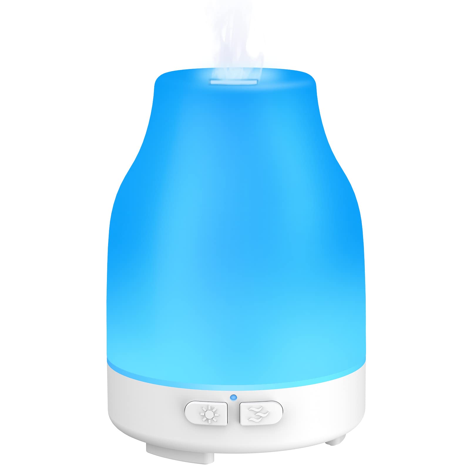 Essential Oil Diffuser, Dukya Aromatherapy Diffuser Cool Mist Humidifier with 8 Colors Lights 2 Mist Mode Waterless Auto Off for Home Office Room, 100Ml, White