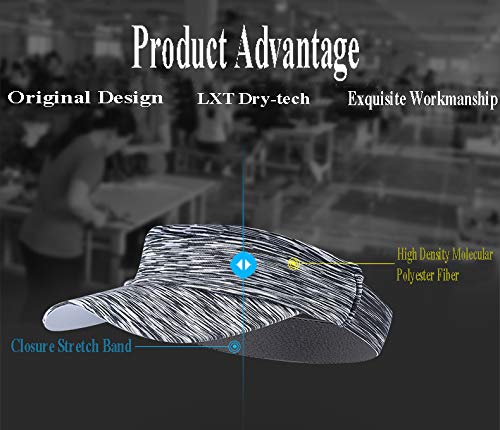 FORBUSITE Women Visor Caps for Running and Sport - Headband & Packable - Dark Grey