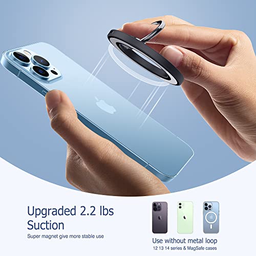 Magnetic Phone Ring Holder for MagSafe, CreaDream Magnetic Finger Phone Ring Grip Stand, Adjustable Kickstand, Compatible with iPhone 15 14 13 12, Pro, Pro Max, Plus, Mini, Black