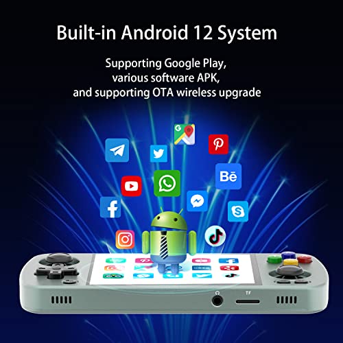 RG405M Retro Handheld Game Aluminum Alloy, Android 12 Built-in 128G TF Card 3172 Games,4 inch IPS Touch Screen with Game Front-end,RG405M Supports OTA Wireless Upgrade