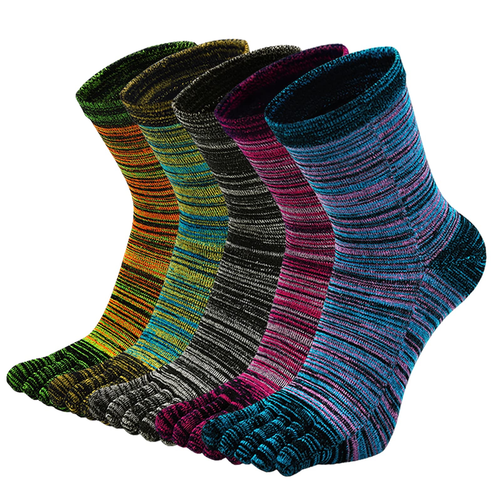 HABUAETY Toe Socks Men Five Finger Cotton Sock Running Athletic Boys 5 Toe Ankle Adult Soft Sox 5 Pairs