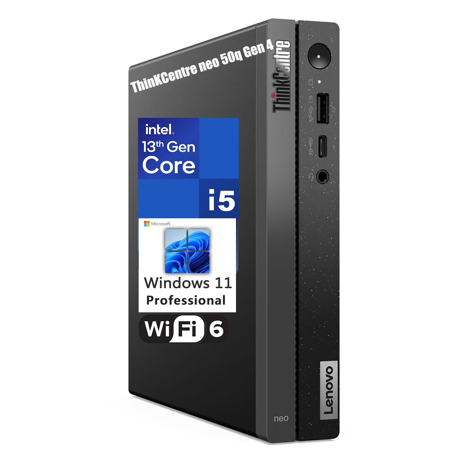 Lenovo ThinKCentre neo 50q Gen 4 Tiny 1L Business Mini Desktop Computer, 13th Gen Intel Octa-Core i5-13420H (Beat i7-1355U), 4GB DDR4 RAM, 1TB PCIe SSD, WiFi 6, RJ-45, Windows 11 Pro, venthear