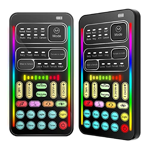 Voice Changer for PS4 PS5 Xboxone Switch Phone, 8 Sound Effects, Live Broadcast Card Gift Adults Kids, Handheld Mini Microphone Voice Changer Disguiser Modulator