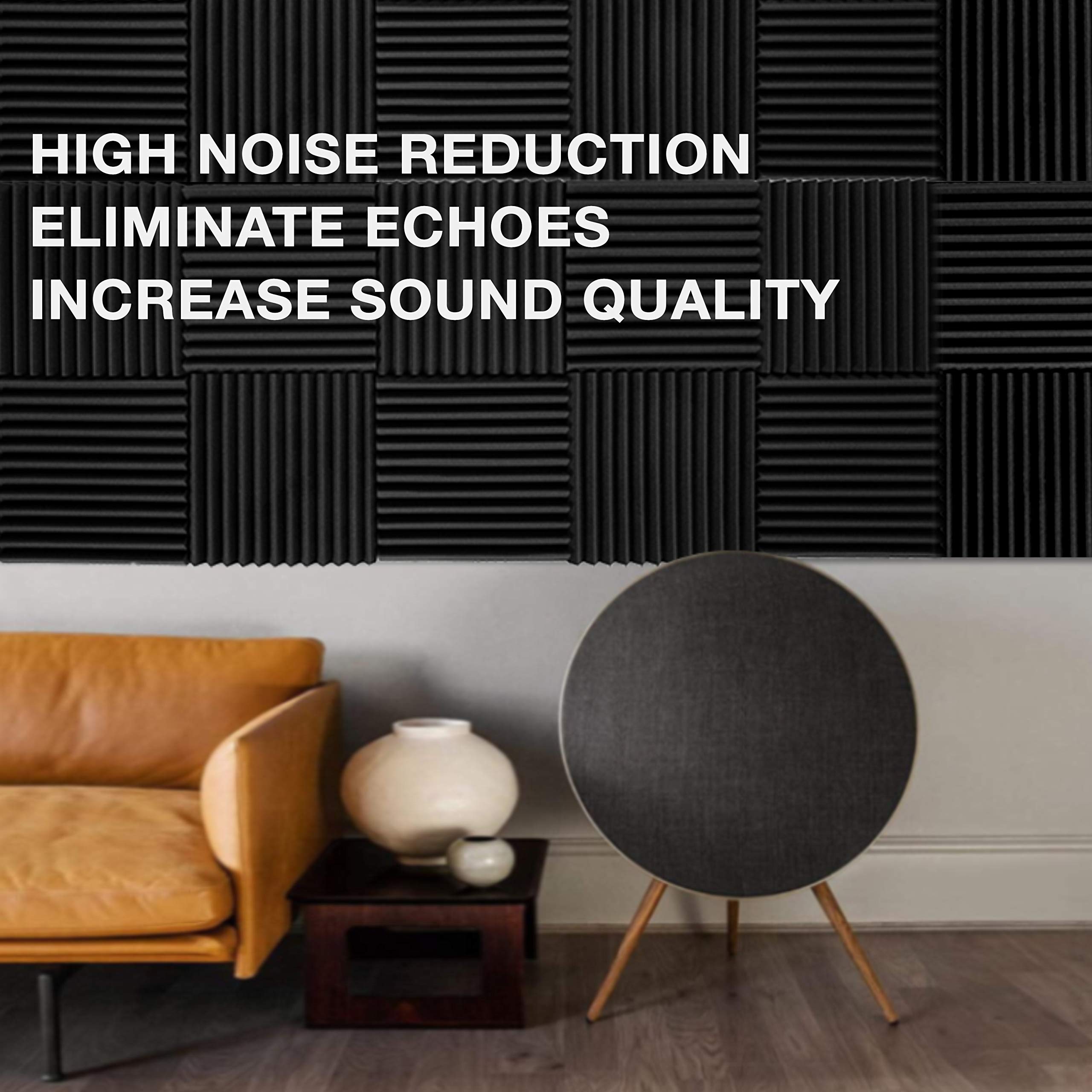 Fstop Labs Acoustic Foam Panels, 1" X 12" X 12" Mushroom Studio Wedge Tiles, Sound Panels Sound Proof Foam Panels Sound Proofing Padding For Wall