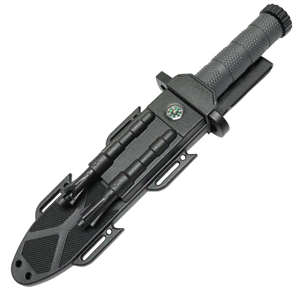 DEFENDER XTREME 13" Survival Knife w/Sheath Fire Starter Blade Sharpener Whistle