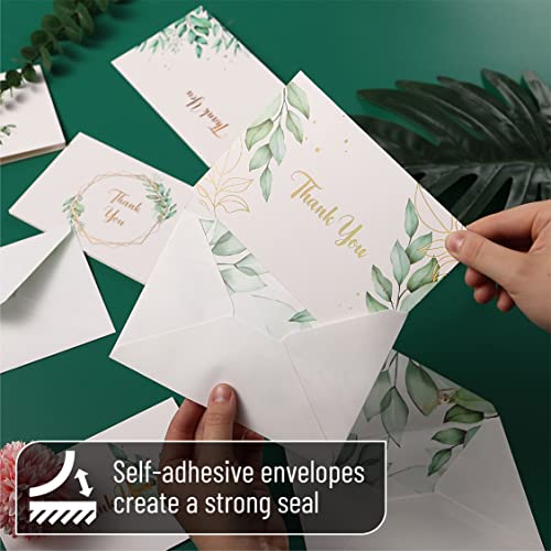 Mr. Pen- Thank You Cards with Envelopes, 20 Pack, 4β x 6β, Greenery Gold Foil Design, Thank You Notes with Envelopes Set, Thank You Cards Wedding, Blank Thank You Cards with Envelopes