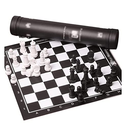 Wnota Chess Set Portable Chess Checkers Set,Folding Roll Up Chess Game for Outdoor Activities Chess Sets Chess Board Games