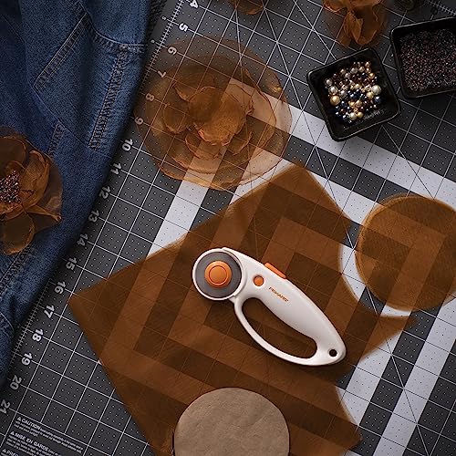 Fiskars 45mm Quick Change Rotary Cutter for Fabric - Steel Rotary Cutter Blade - Craft Supplies - Crafts, Sewing, and Quilting Projects - White