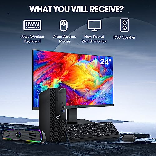 Dell OptiPlex 5050 Desktop Computers PC with 24 inch Koorui Monitor Bundle,i7-6700 3.4GHz,32GB DDR4 Ram 512GB M.2 NVMe SSD,AX200 Built-in WiFi 6,Bluetooth 5.2,HDMI,Windows 10 Pro (Renewed)