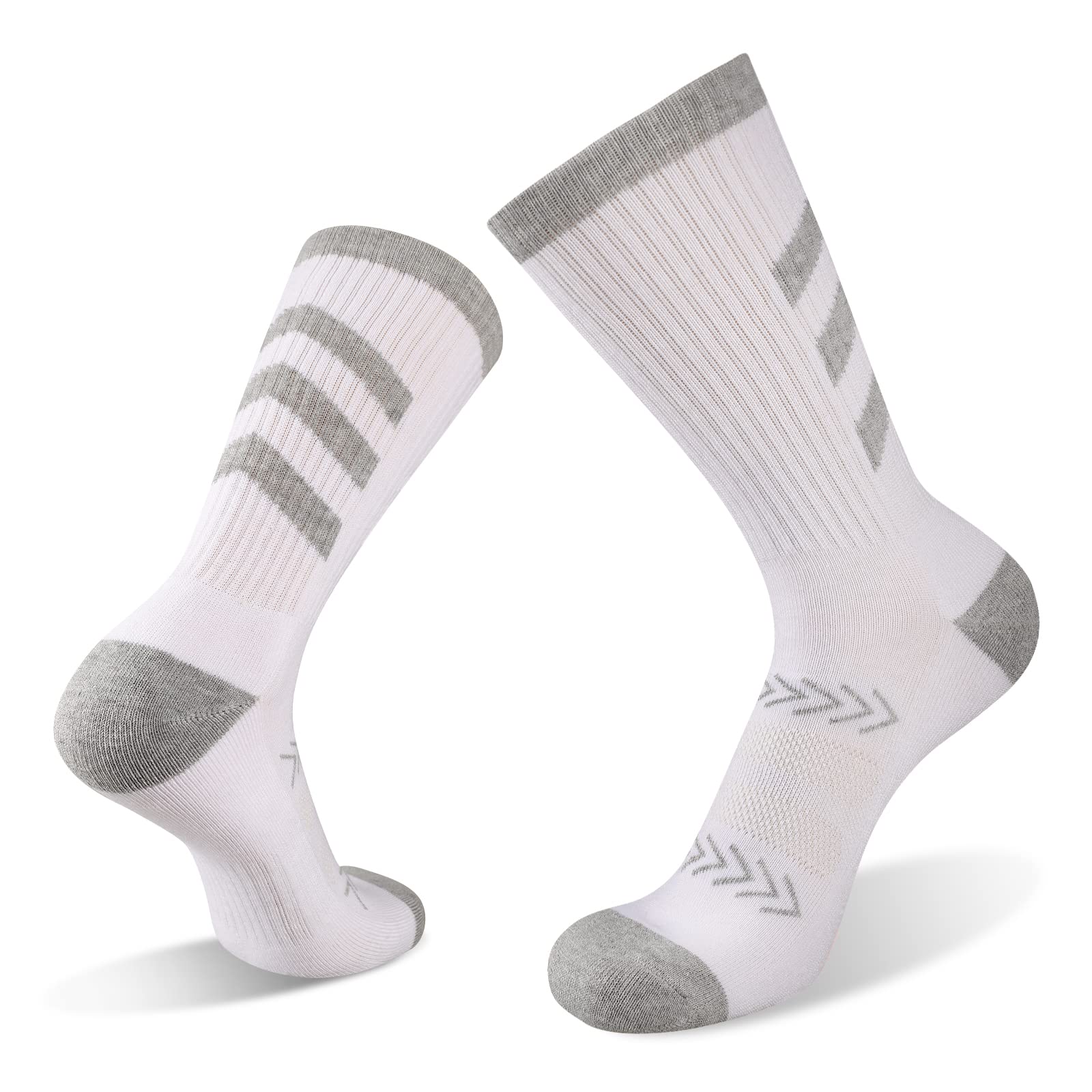 eallco Mens Crew Socks Athletic Calf Socks Work Running Long Sock With Cushioned Sole 6 Pairs