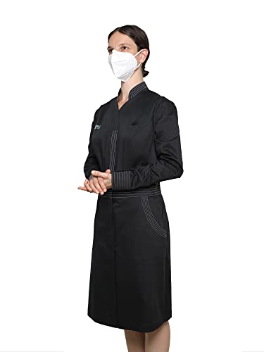 Medical Lab Coat For Women (Black) (8/M)