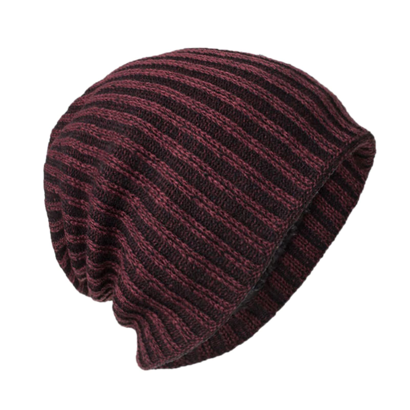 Designs Hat Hat Cycling Hat Hat Stripe Plus Velvet Winter Unsix Outdoor Baseball Caps Avid Hat (Wine, One Size)