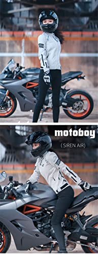 Women's Motorcycle Jacket Summer Breathable Motorbike Moto Jacket Riding Ladies Clothing with removable protective gear (White, XXXL)